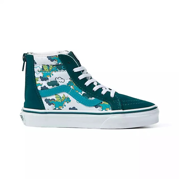 Vans | Shoes | Vans Kids Sk8hi Zip Shoe Mythical Glow Deep Teal Dragon ...